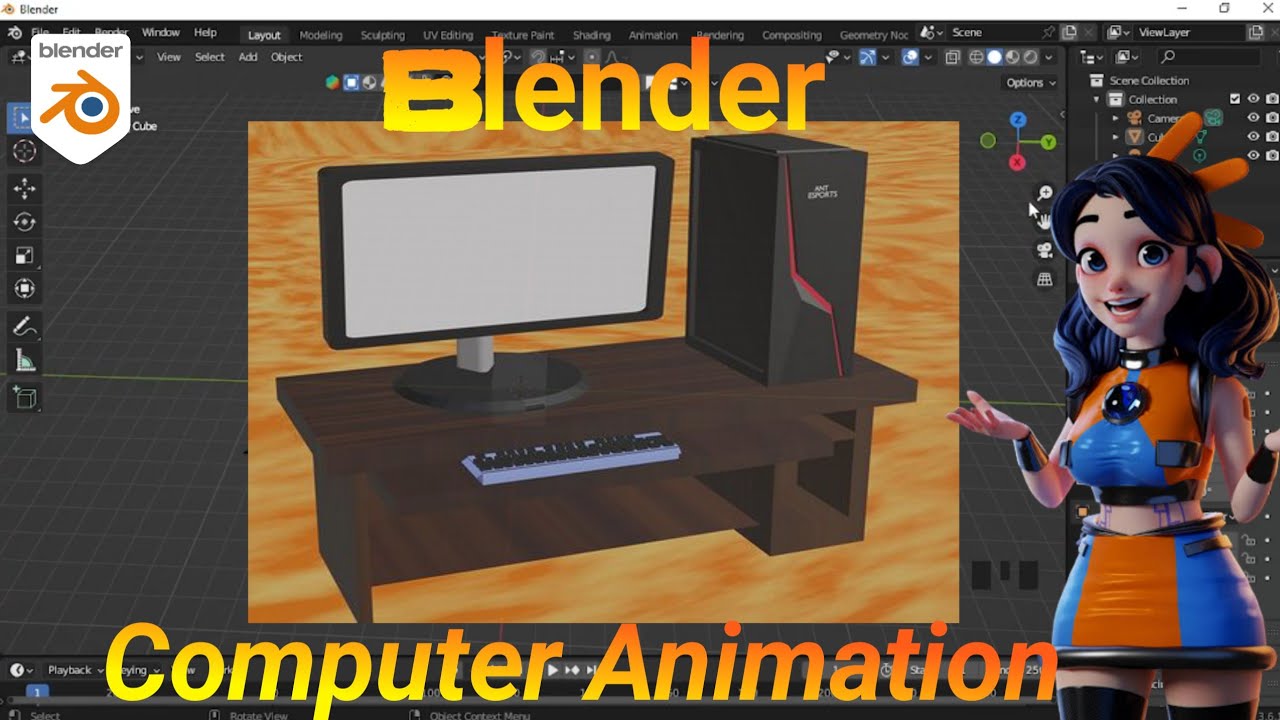 3D Model for computer Animation blender 3.6 | blender hindi me shikhe ...