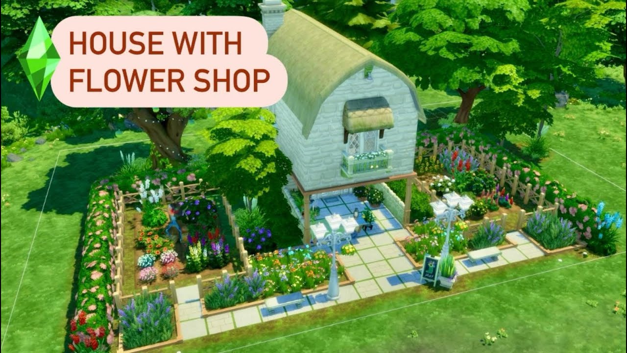 Building a House with a Flower Shop in the Sims 4! Speedbuild with ...