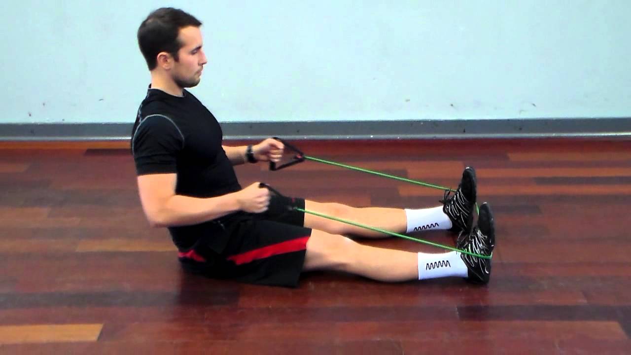Seated Row- Resistance Band - YouTube