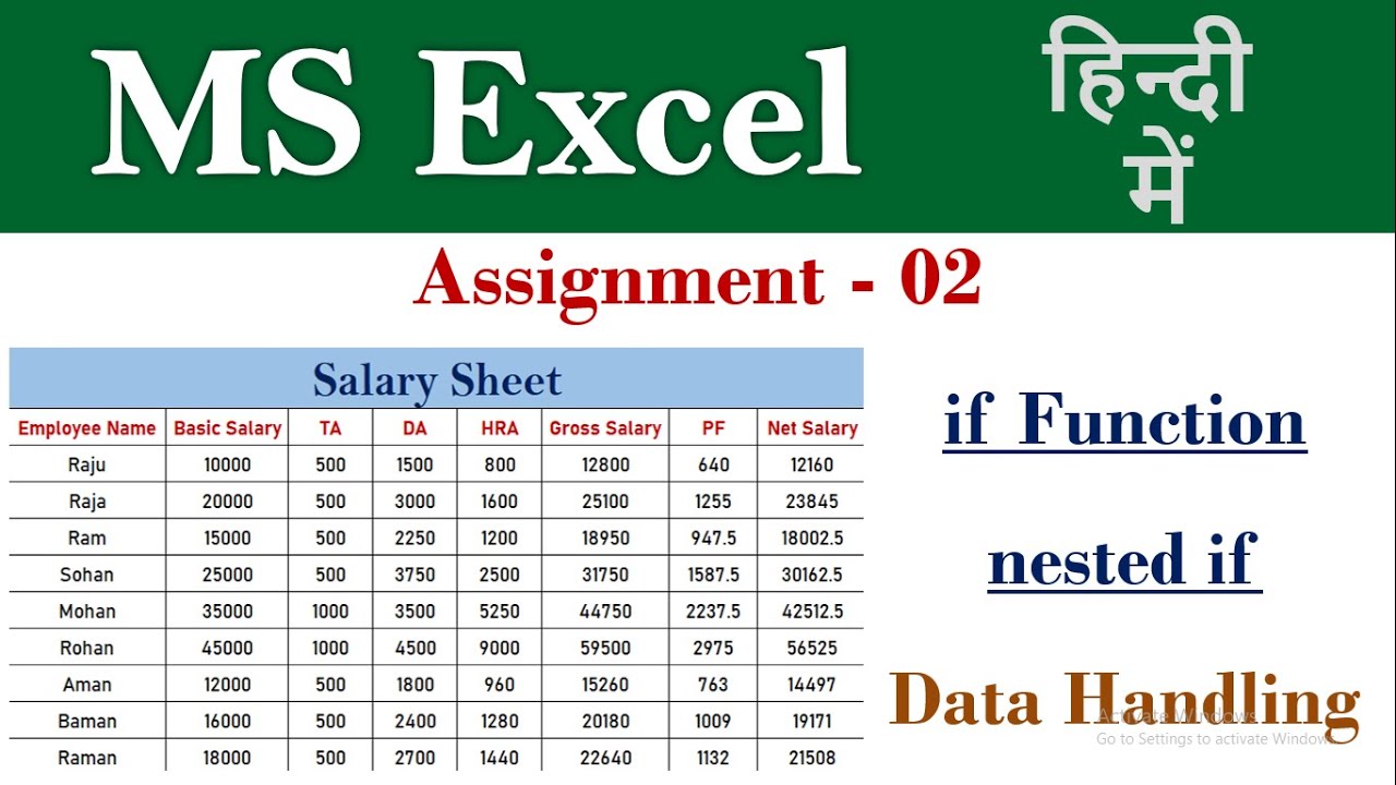 Salary Sheet In Excel With Formula Payroll Salary Sheet Assignment Salary Sheet In Excel With Formula Payroll Salary Sheet Assignment