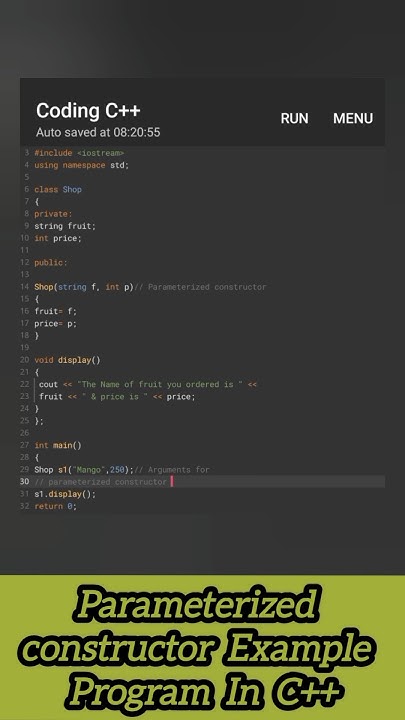 Parameterized Constructor Example Program in C++ # ...