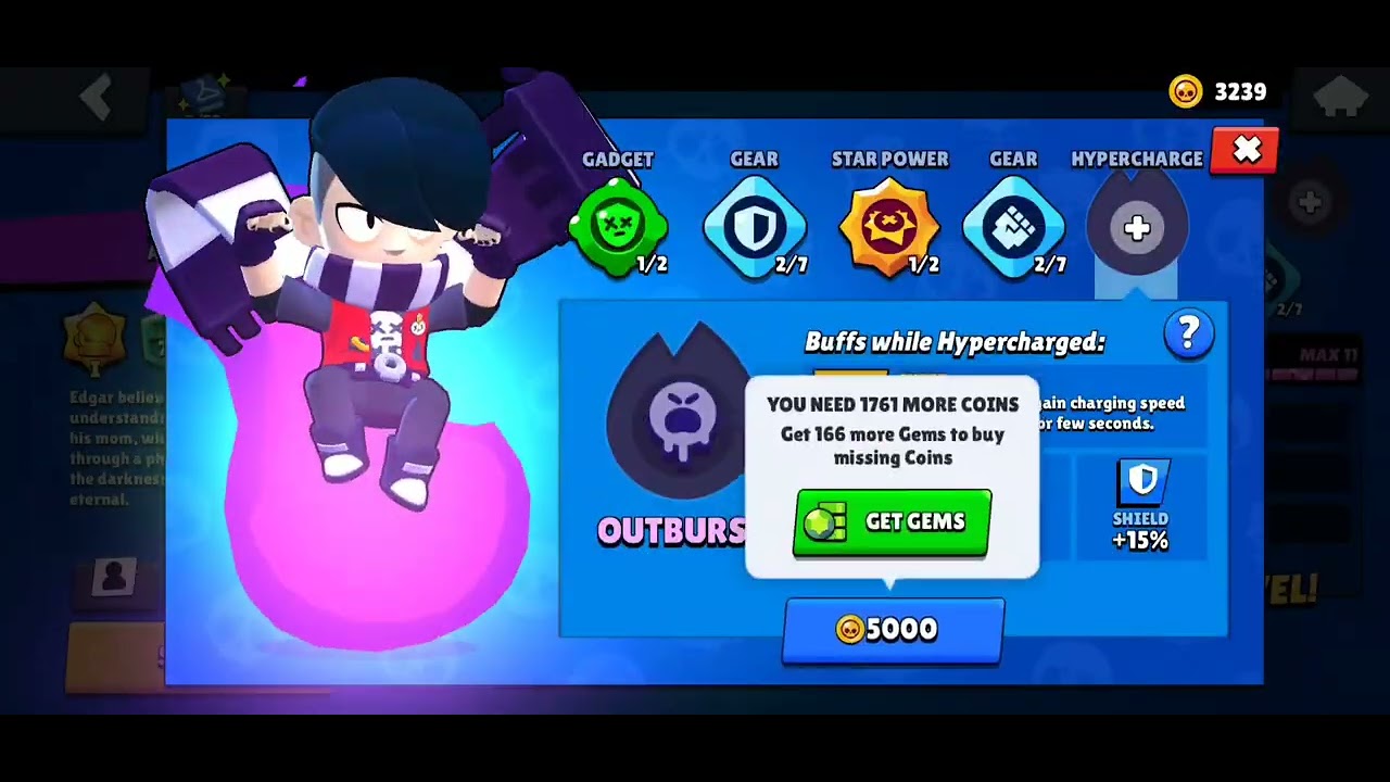 I just maxed out Edgar #brawlstars #maxlevel - YouTube