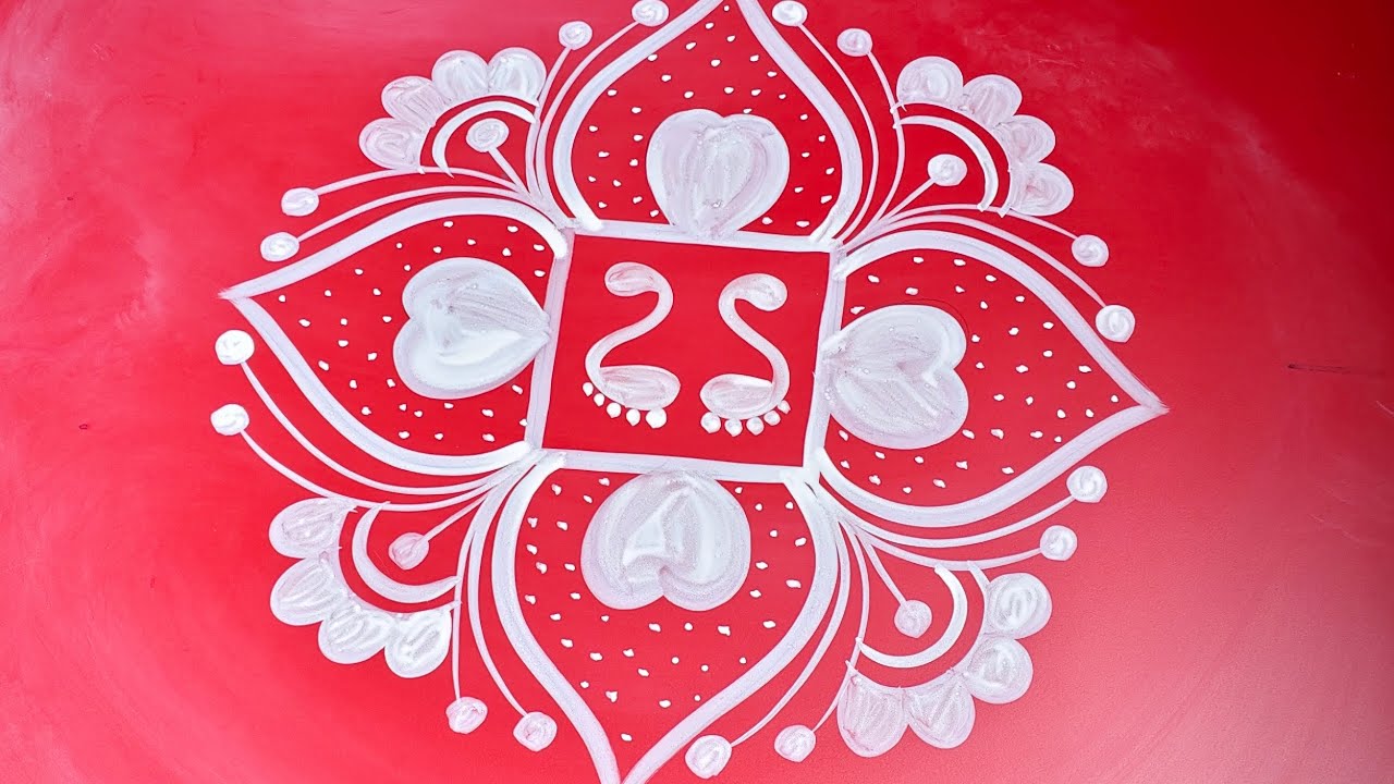 Unique Square Rangoli design / Unique Square Design For Festival ...