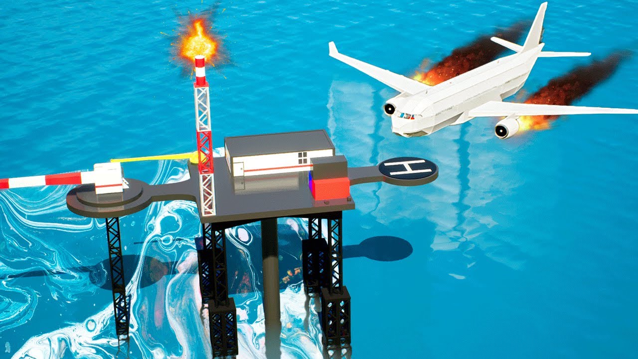 OIL RIG vs PLANES - Airplane Crash in BRICK RIGS - YouTube