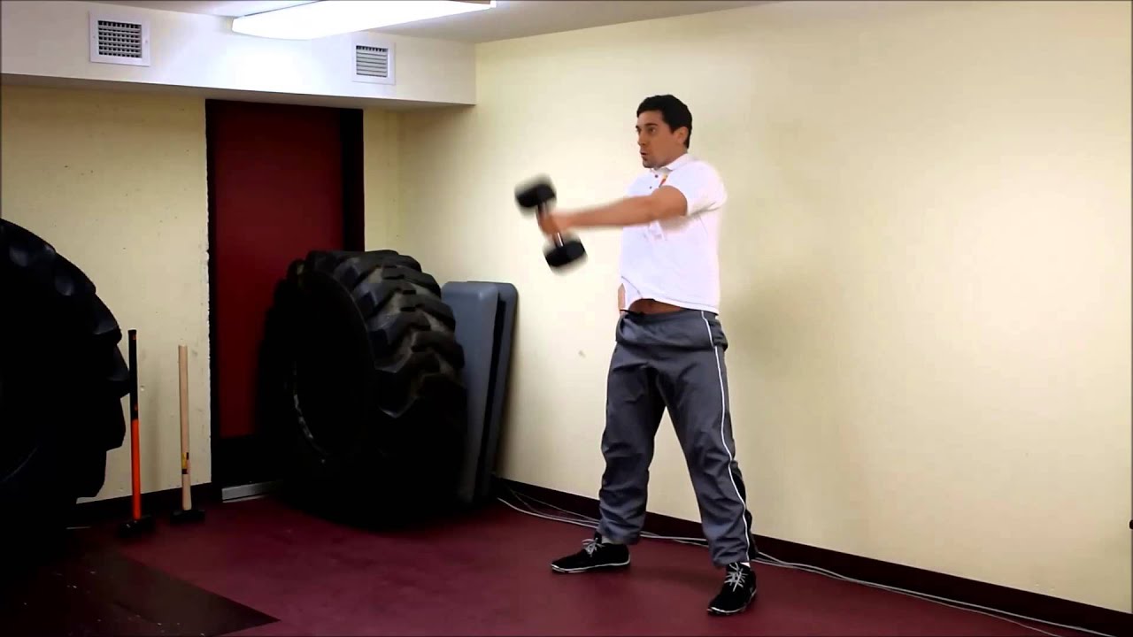 One-arm dumbbell swing - YouTube