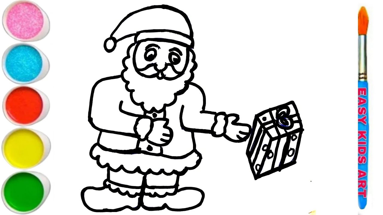 Drawing and coloring Santa🤶 Claus #Christmas - YouTube