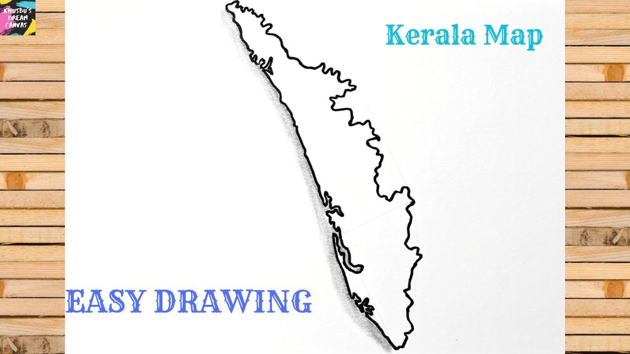 How to Draw Kerala Outline Map | Kerala Map Drawing Easy Tricks - YouTube