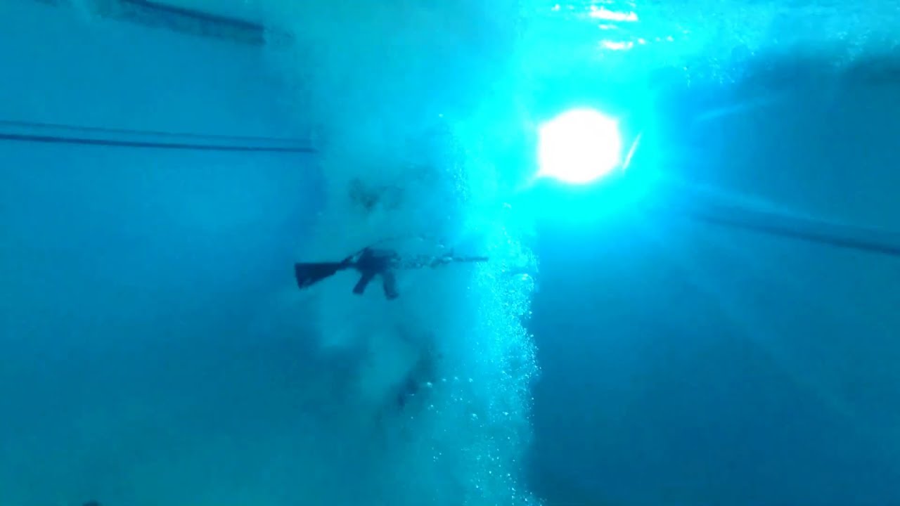 Soldiers tread water during Combat Water Survival - YouTube
