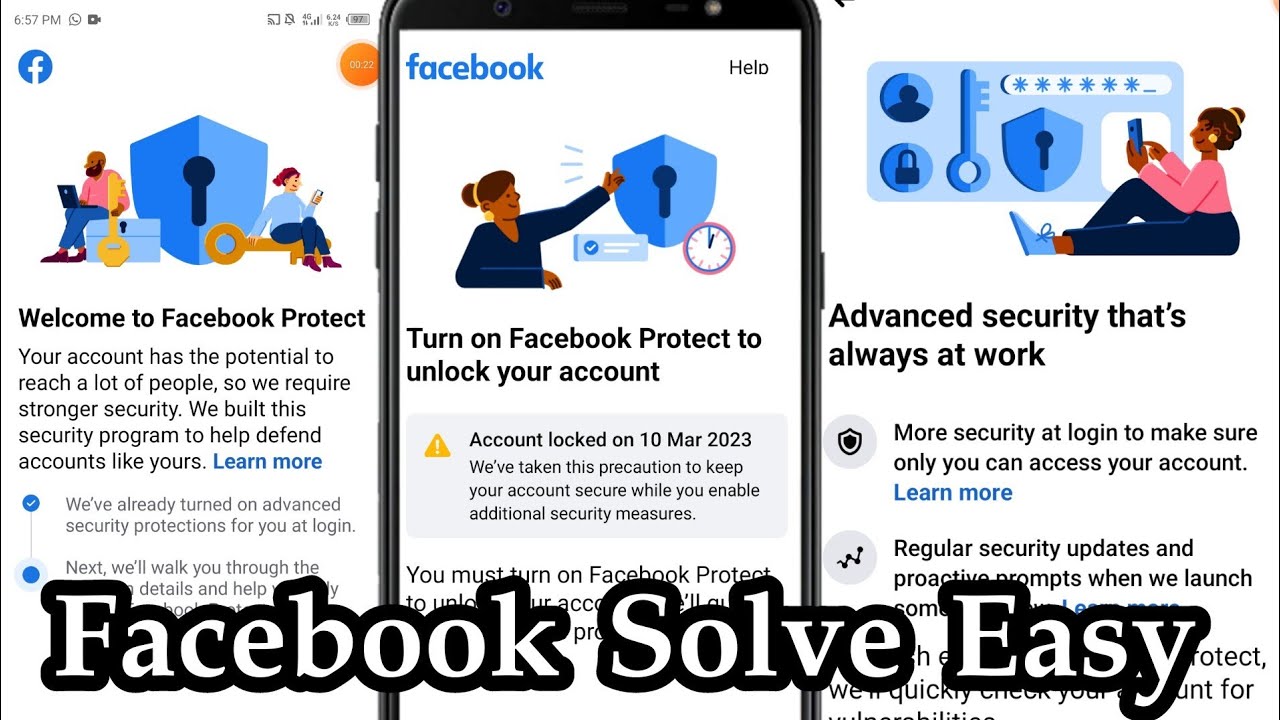 Turn on Facebook Protect to unlock your account solve - YouTube