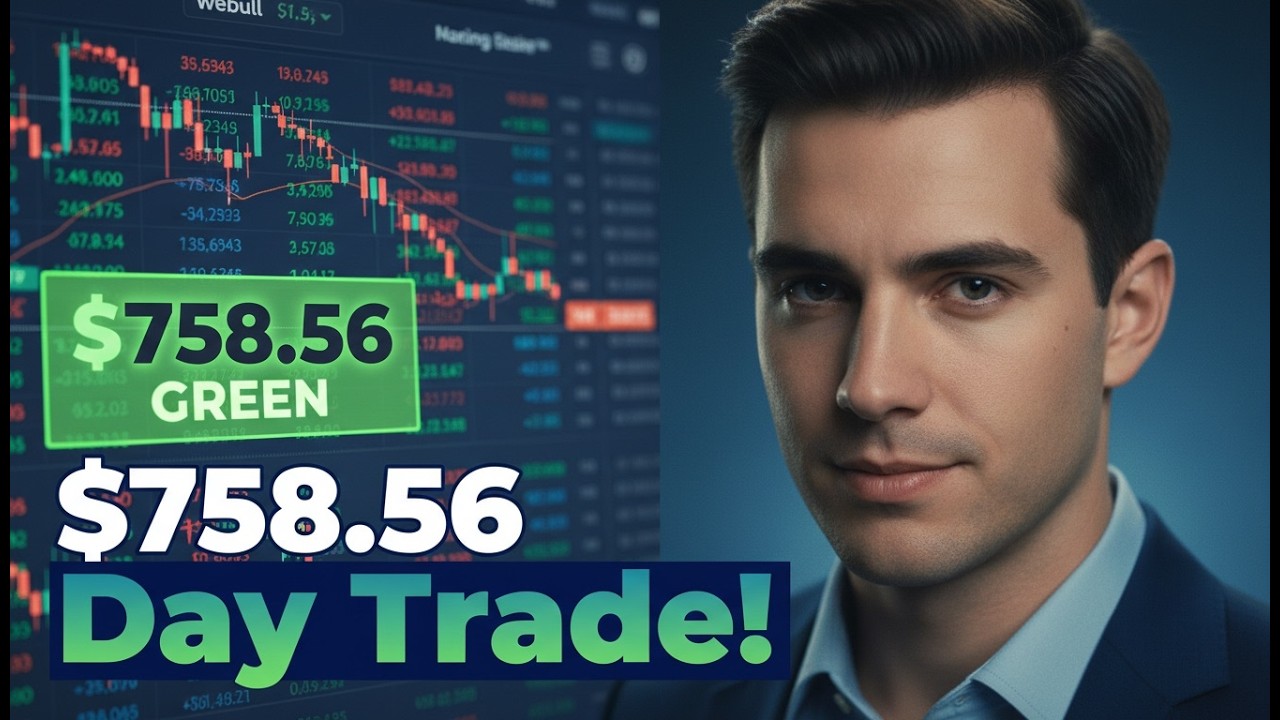 $758.56 GREEN Live Day Trading: Ross Momentum Strategy Using Webull ...