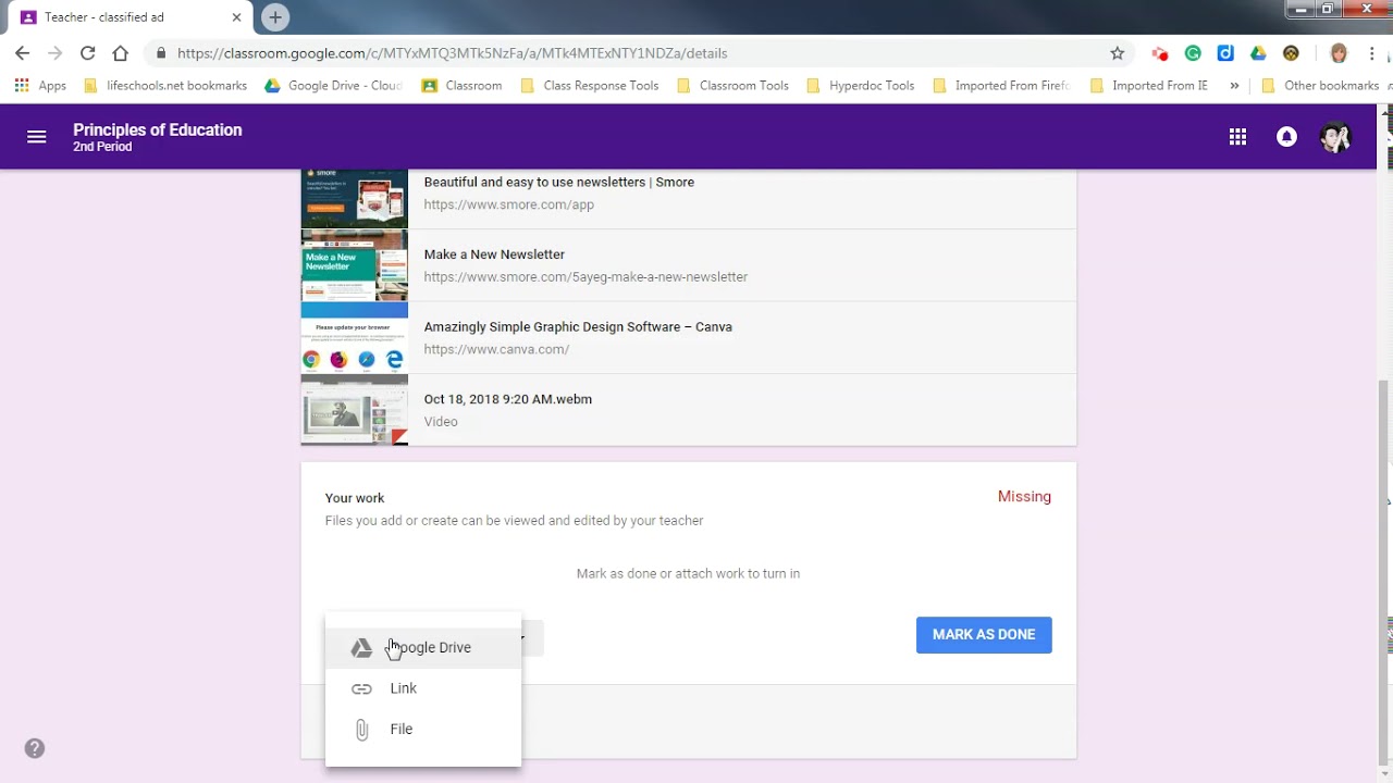 Google Classroom How To Add Documents Or Link To YouTube google-classroom-how-to-add-documents-or-link-to-youtube