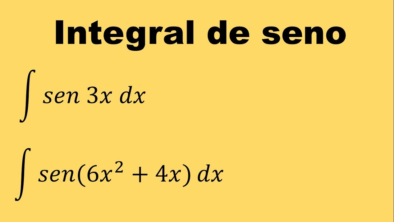 Integral de seno | Matemáticas Mentales | 2 ejemplos - YouTube