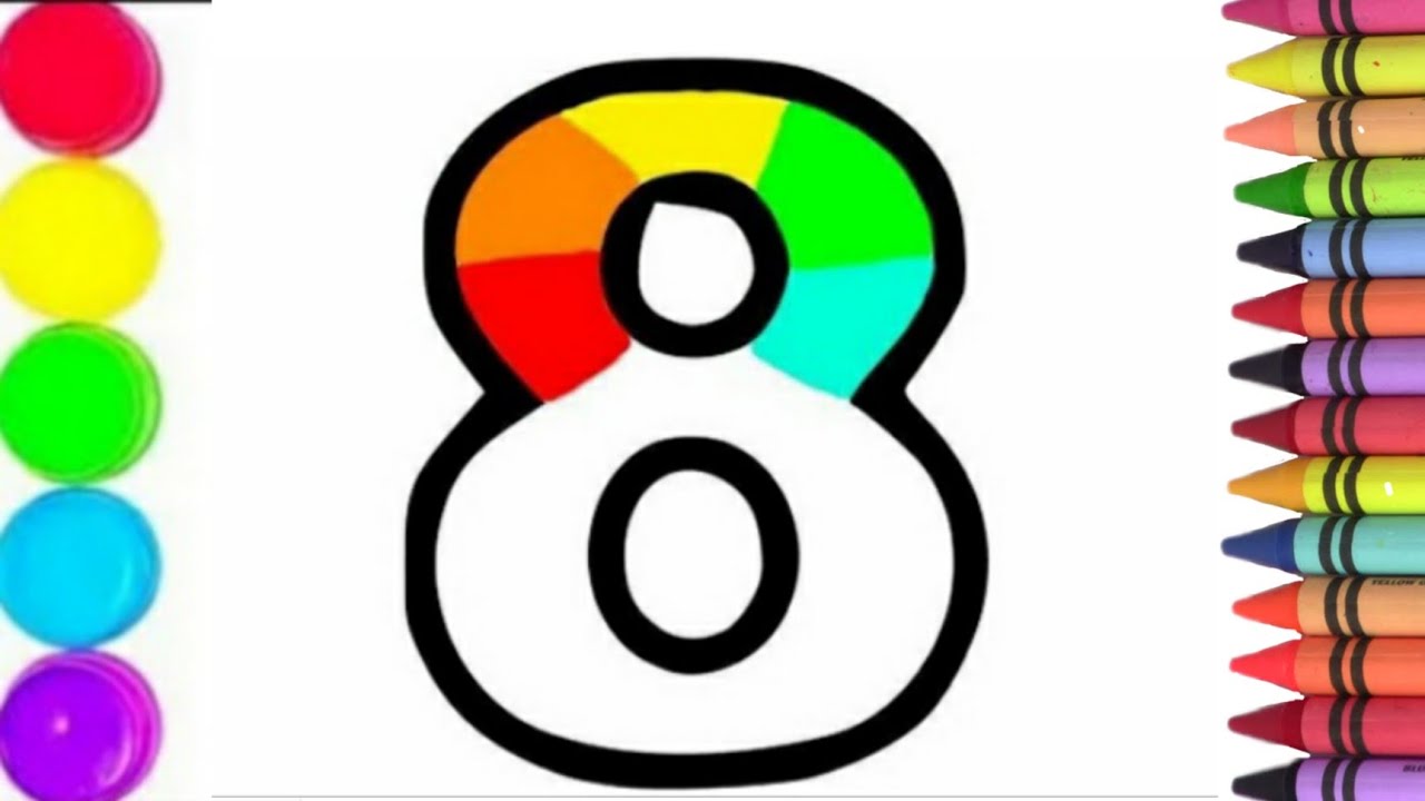 Draw Number 8 with song for kids. - YouTube