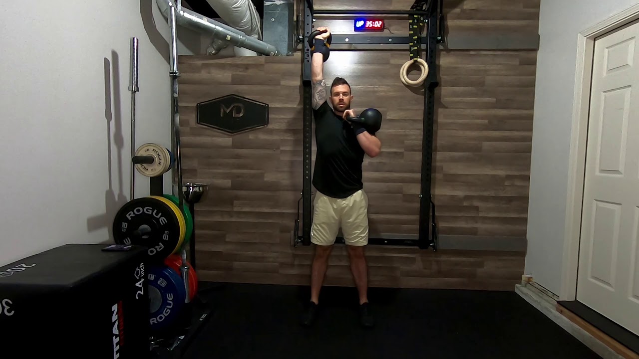 Mixed KB Rack Overhead Hold - YouTube