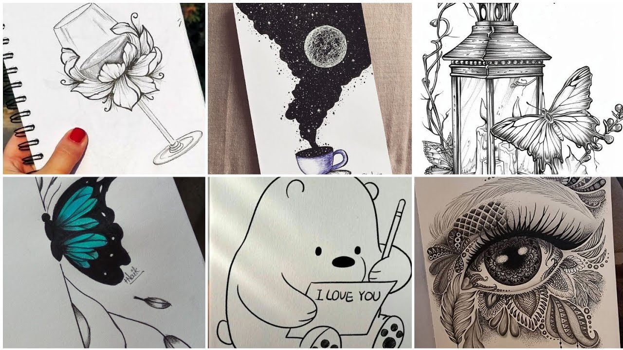 Aesthetic & unique Drawing ideas|| Satisfying art ideas || Most cute ...