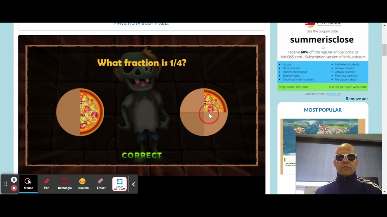 Mr. Nussbaum - The Legend of the Golden Pizza - An Amazing Fractions ...