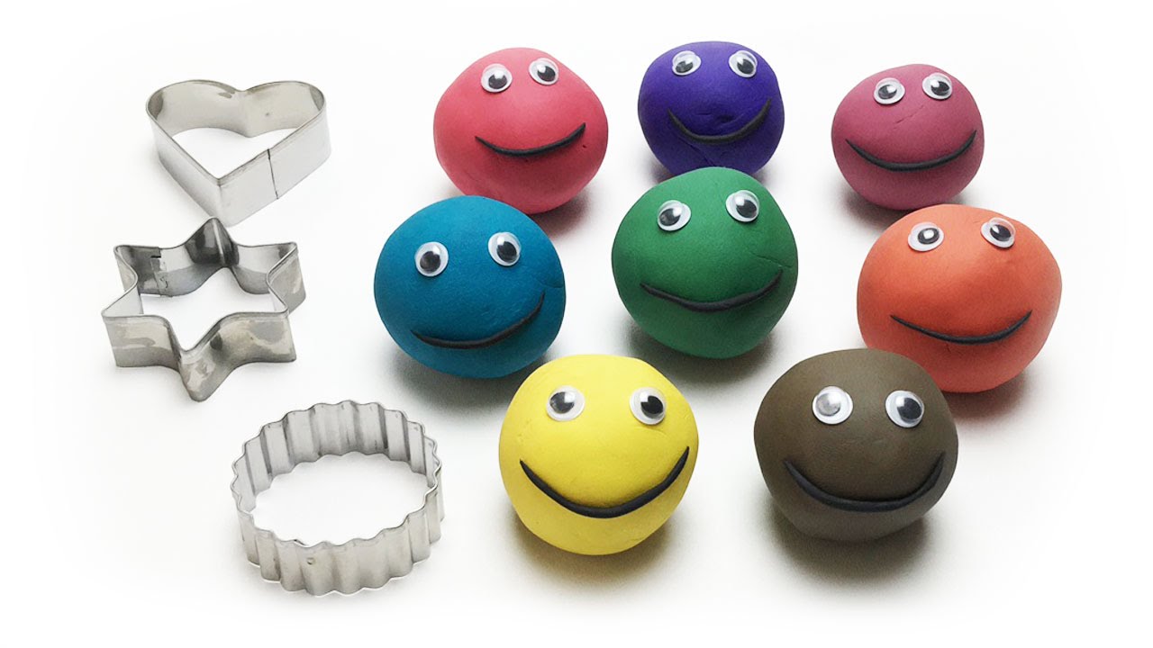 Play Dough Smiley Face - Play & Learn Colours With Playdough Smiley ...