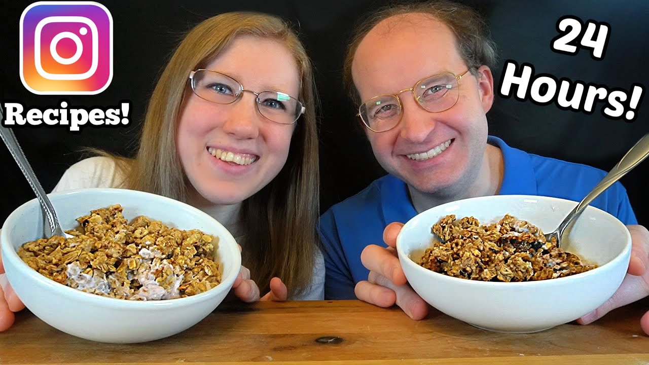 We Only Ate POPULAR INSTAGRAM Recipes For 24 Hours! - YouTube