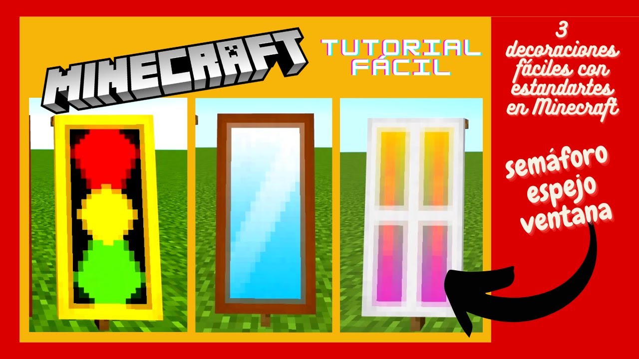 🌟 3 IDEAS DE DECORACIÓN 👀 con banderas en MINECRAFT 🚩🏴‍☠️ : TUTORIAL ...