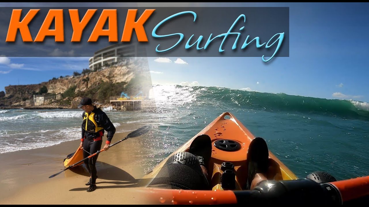 First thrilling experience with Kayak Surfing 🌊 Riding the high waves ...
