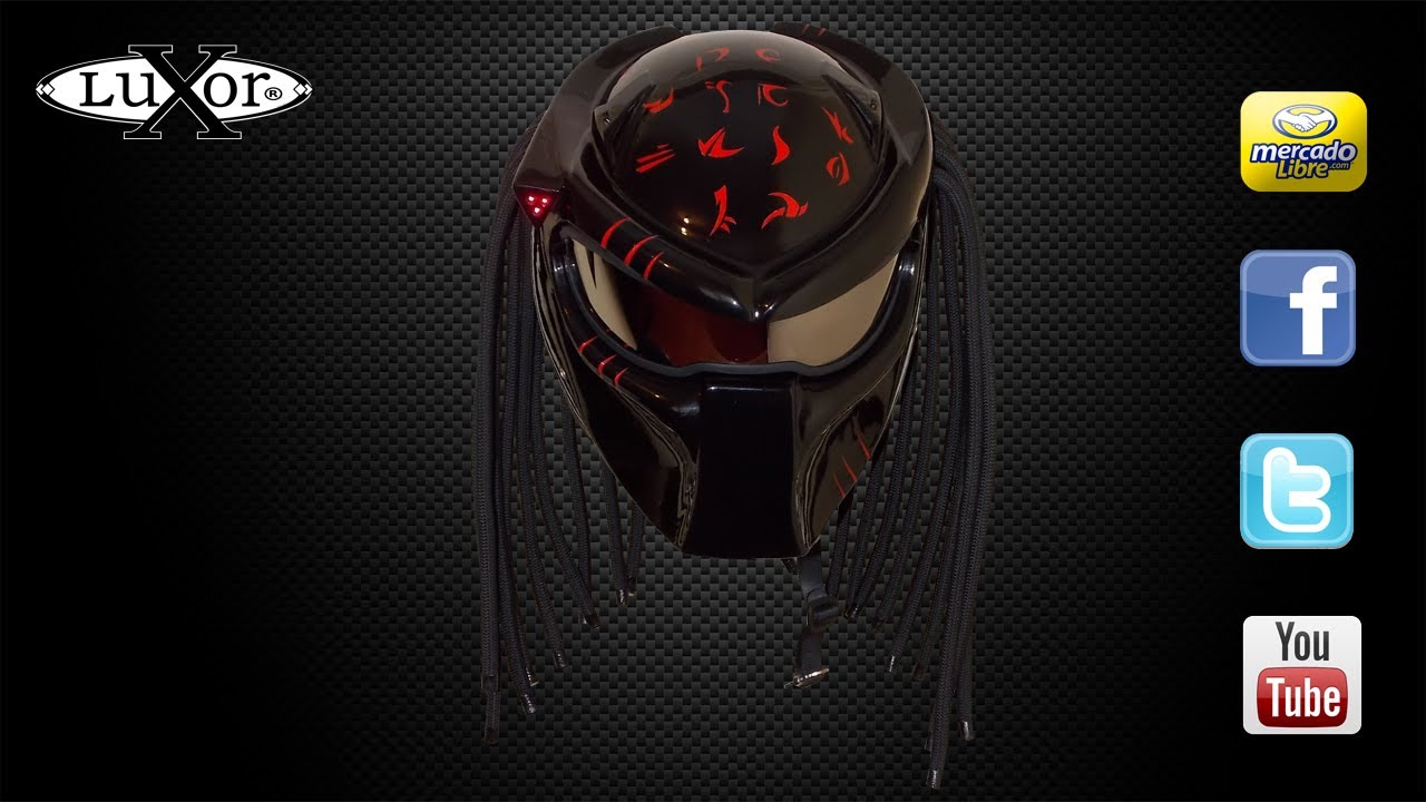Casco Depredador Para Motociclistas LX-103 (Brillante) / Predator ...