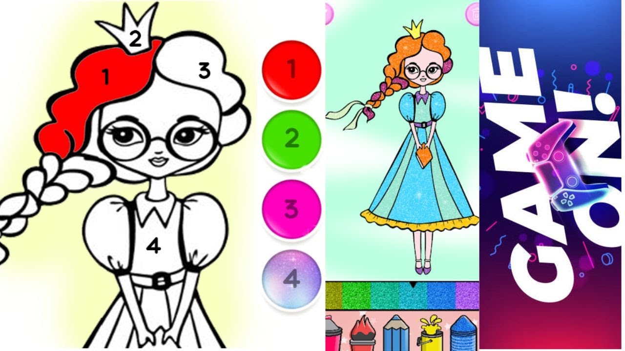 Princess coloring games | The Best Coloring Games | Part-5 - YouTube