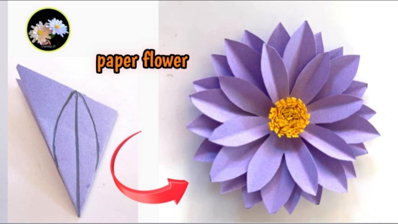Easy Paper Flower Making | How to make easy paper flowers | Paper ...