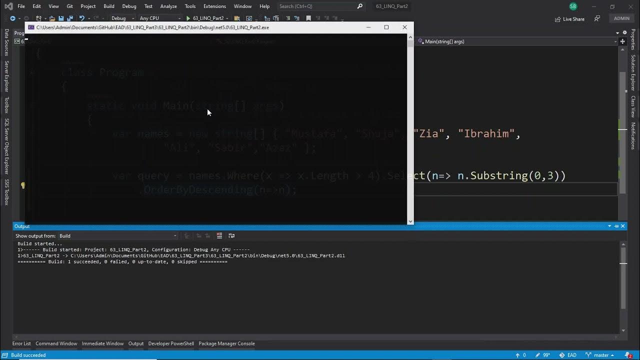 Lecture 64, Basic LINQ Queries, EAD - YouTube