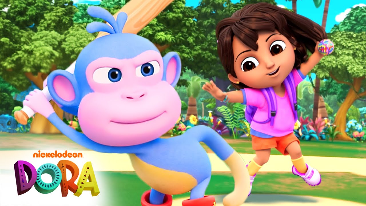 Dora and Boots Play Bouncy Baseball! ⚾️ Full Scene | Dora & Friends ...