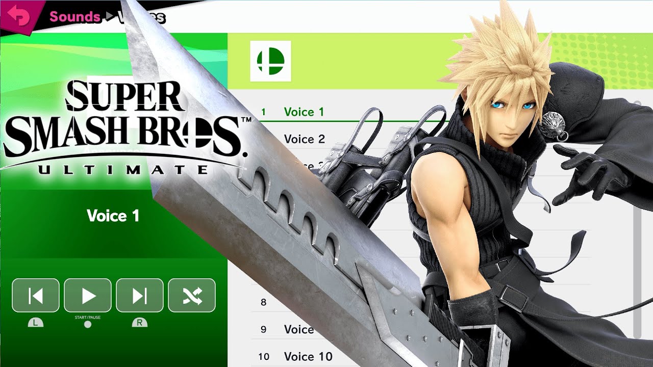 Cloud Strife P2 Voices - Super Smash Bros Ultimate - YouTube