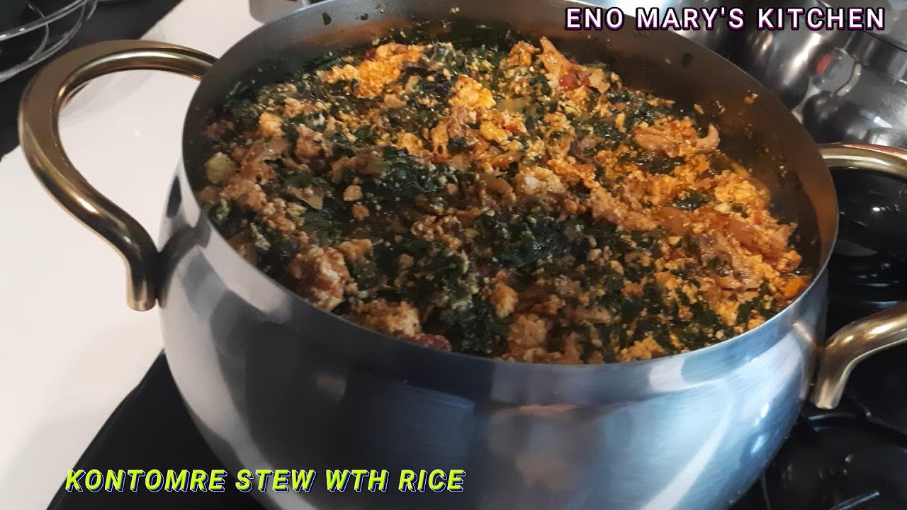 "How to Make Authentic Kontomire Stew with Plain Rice | Ghanaian Recipe ...