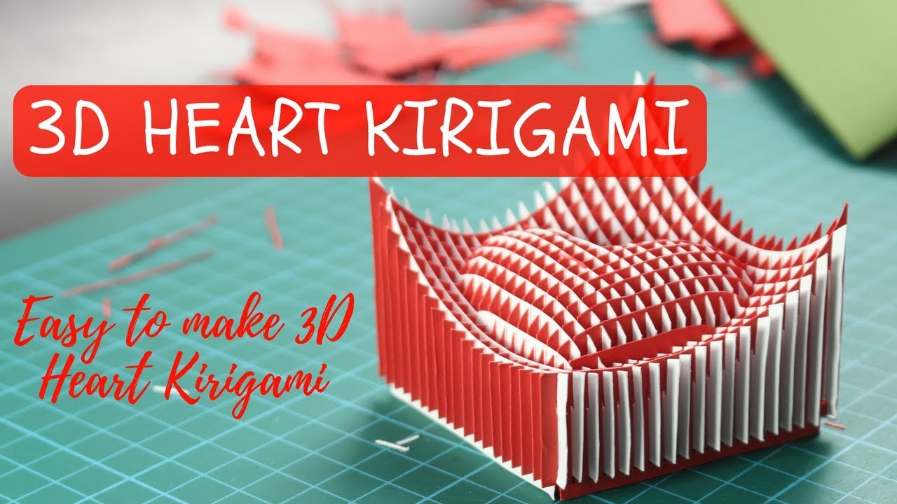 3D Heart Kirigami - How to make 3d Heart Kirigami ( kirigami 3d heart ...