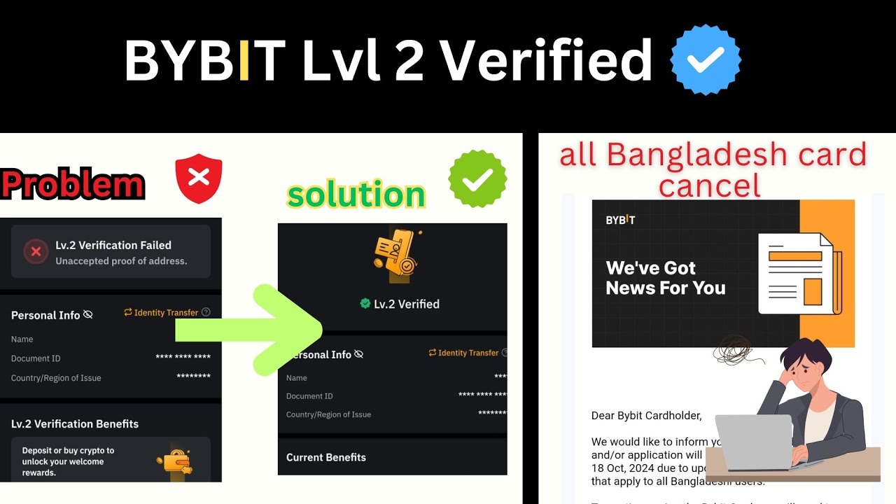 Bybit level 2 verification problem / All Bangladesh Bybit card cencel ...