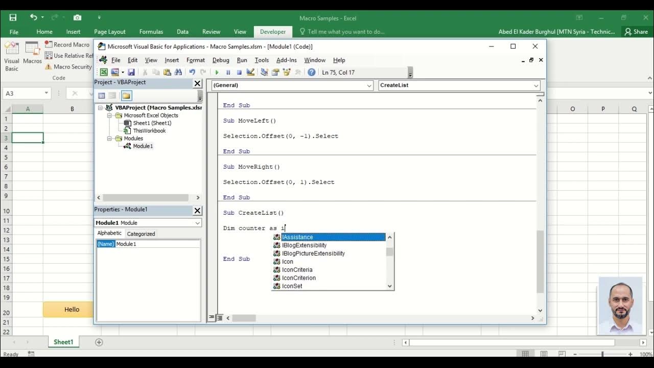 Episode8: Excel VBA Creating a List - YouTube