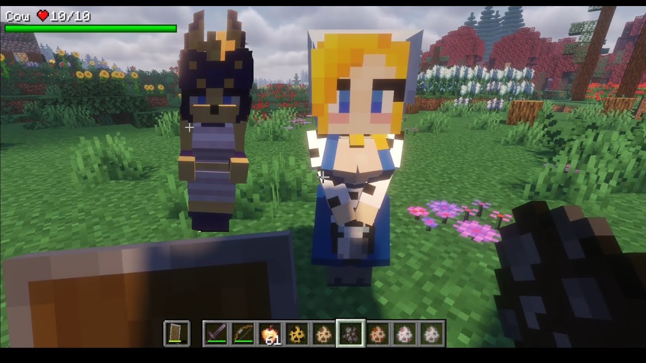Minecraft: friendly mob girls showcases - YouTube