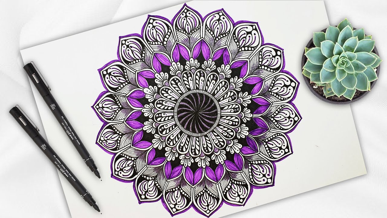 How to Draw Mandala For Beginners | Mandala Drawing | Step by step ...