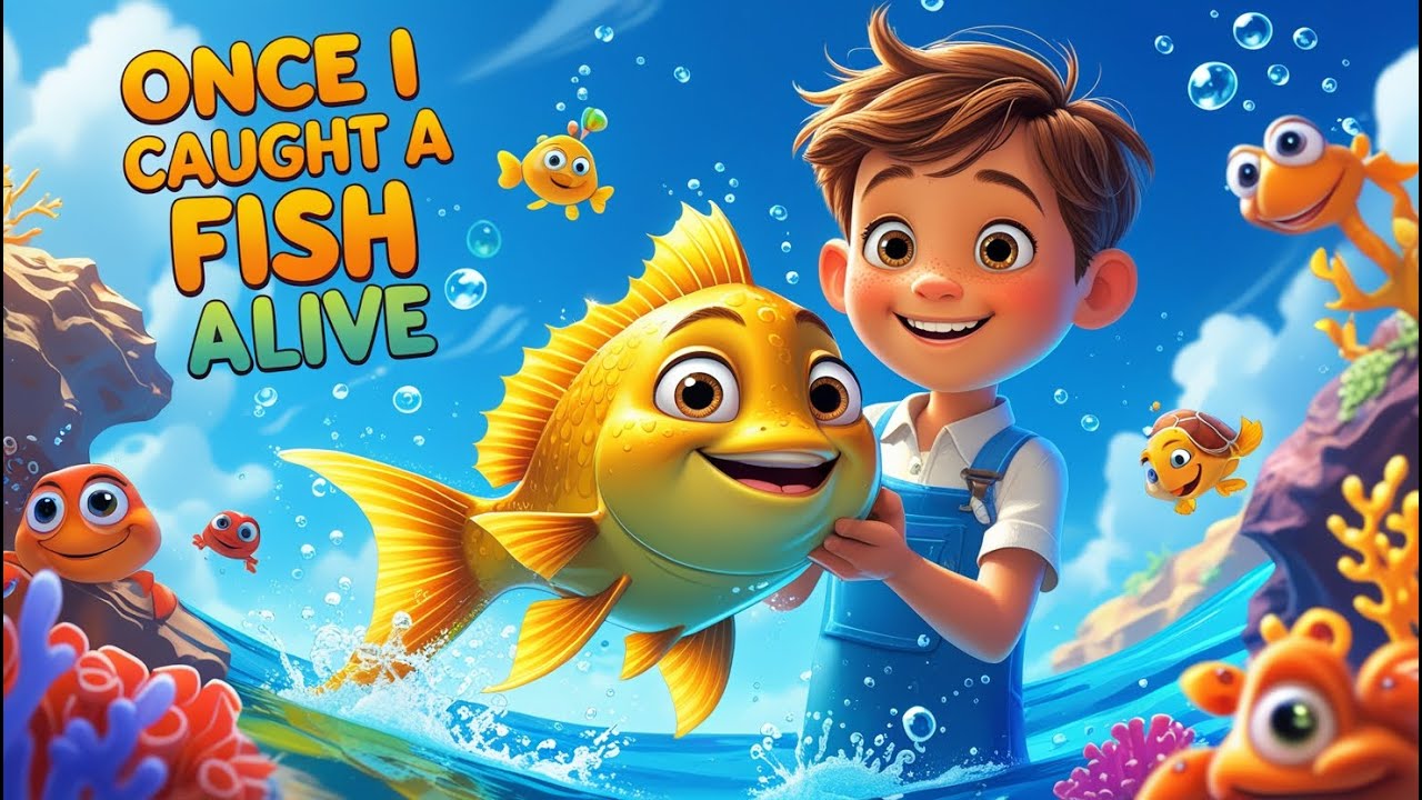 🎣 Once I Caught a Fish Alive | Fun Nursery Rhyme & Kids Song | Animated ...