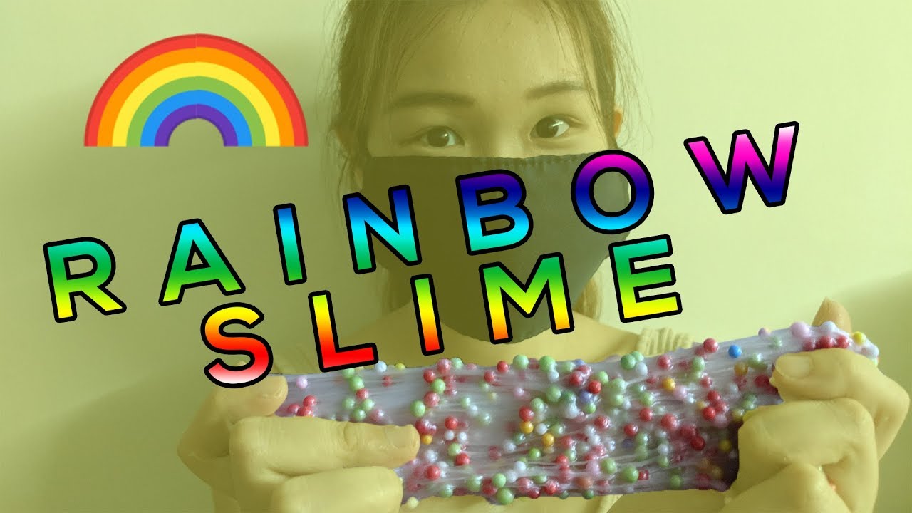 Cute Rainbow slime 🌈 Crunchy ASMR Sounds! - YouTube