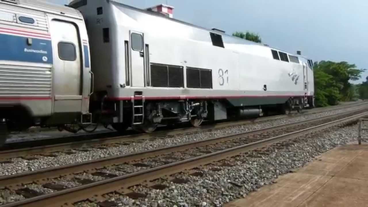 Amtrak 125 departs Fredericksburg - YouTube