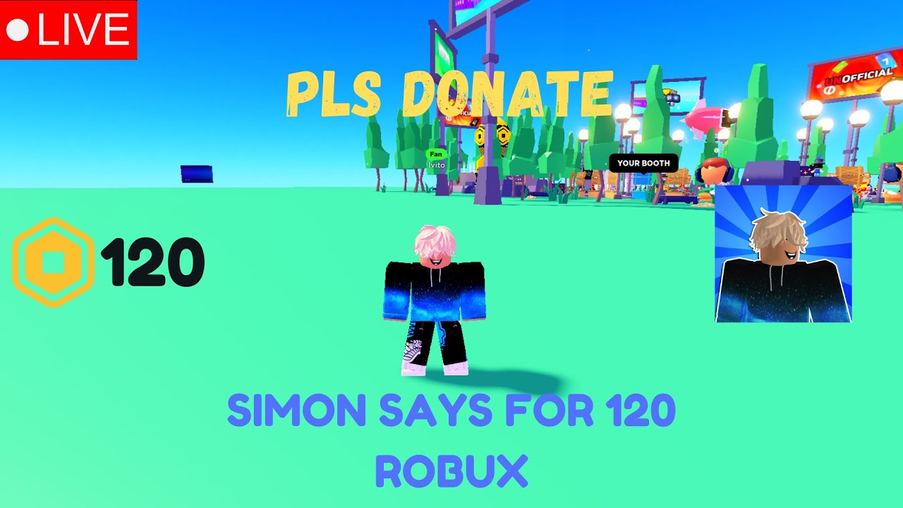 LIVE🔴 ROBLOX | PLS DONATE💸 | SIMON SAYS FOR 120 ROBUX - YouTube