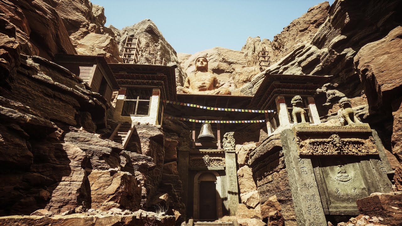 Ingame Temple Environment ‪Render with Unreal Engine 4.25 all raytrace ...