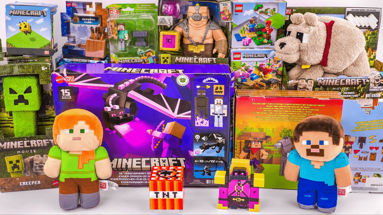 A Minecraft movie toy collection ASMR unboxing | Fireball Ghast | Alex ...