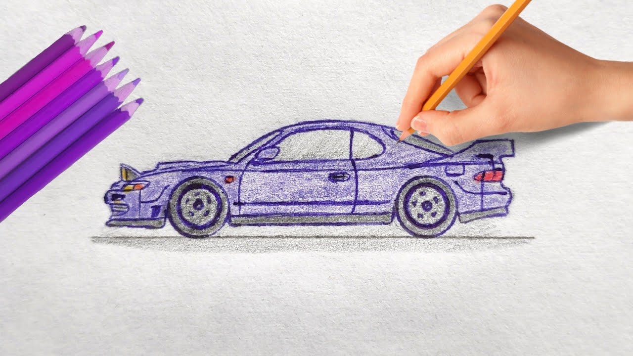 HOW to DRAW a TOYOTA CELICA 1990 - YouTube
