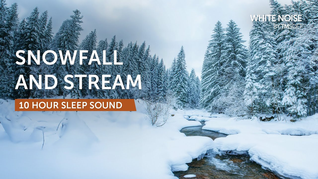 Gentle Snow and Stream - 10 Hours Sleep Sound - Black Screen - YouTube