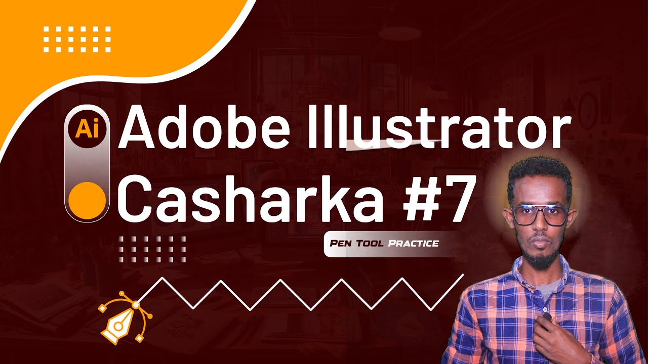 Lesson 7 Adobe Illustrator pen tool practice. || Af-Somaali - YouTube