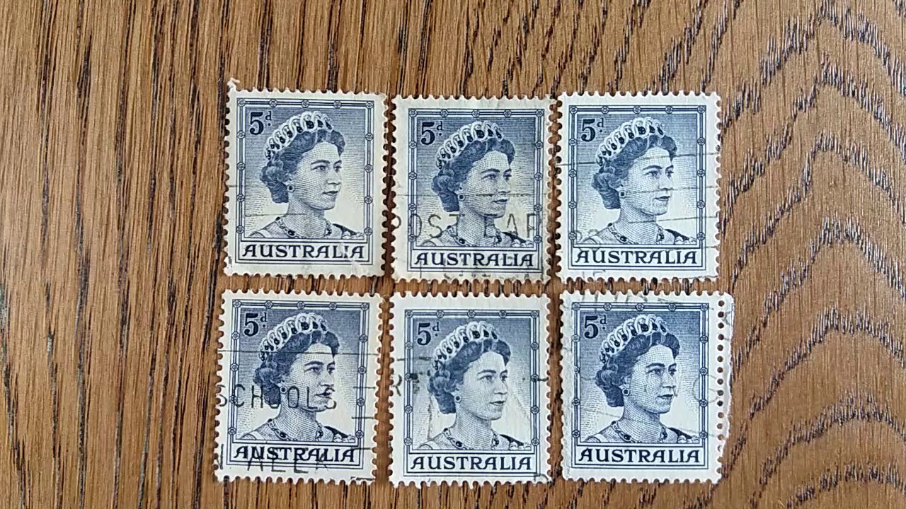 6 Australian postage stamps 5d - YouTube