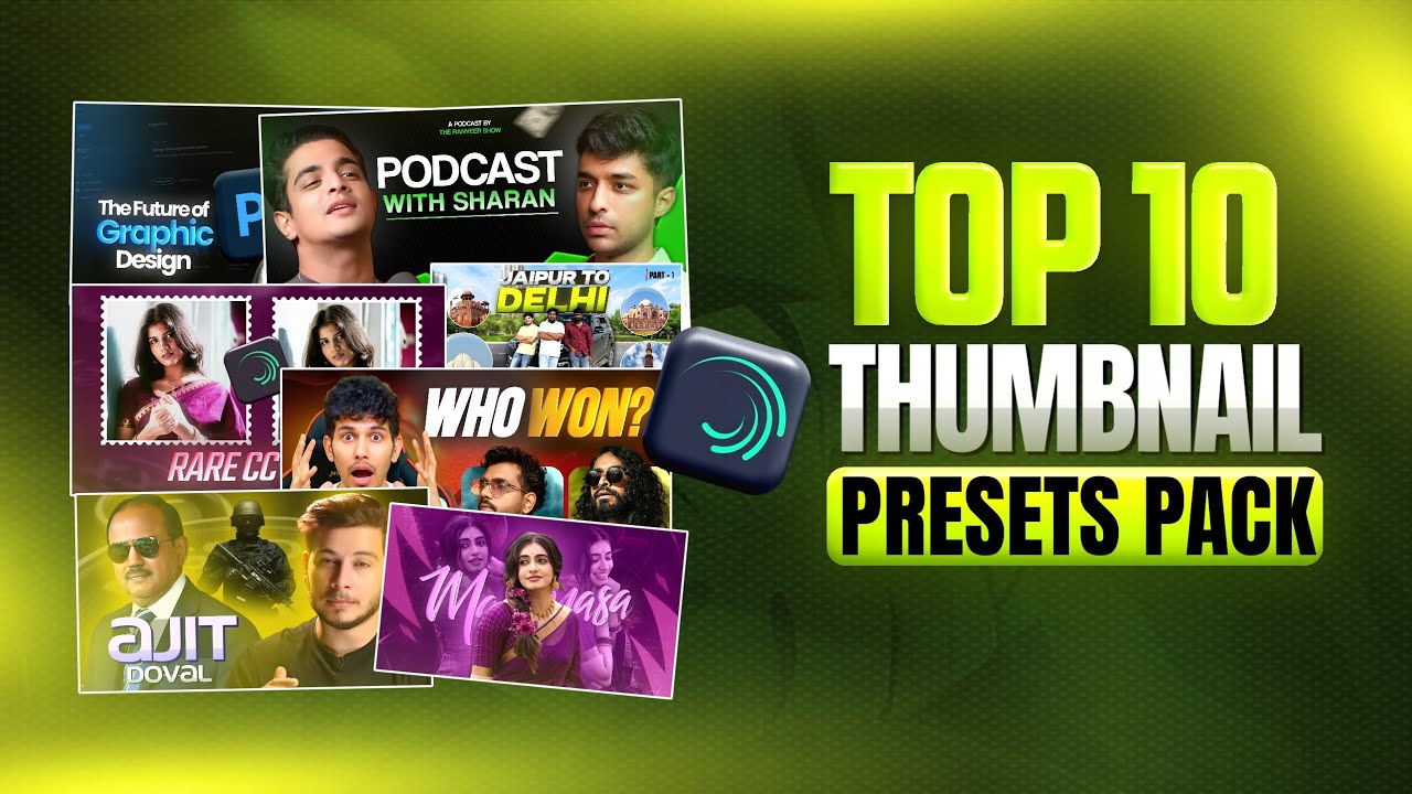 Top 10 yt Thumbnail Presets 🥶 | Part 1 | Alight Motion | Thumbnail ...