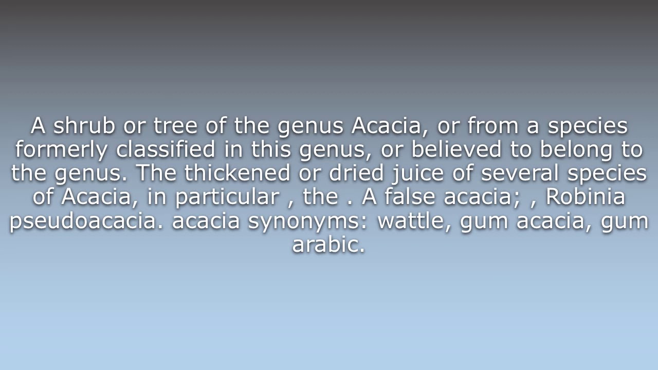 What does Acacia mean? - YouTube