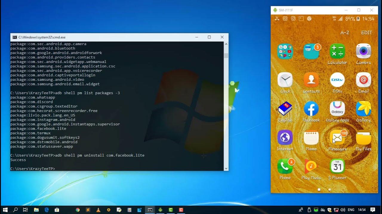How to Uninstall an Android App with ADB - YouTube