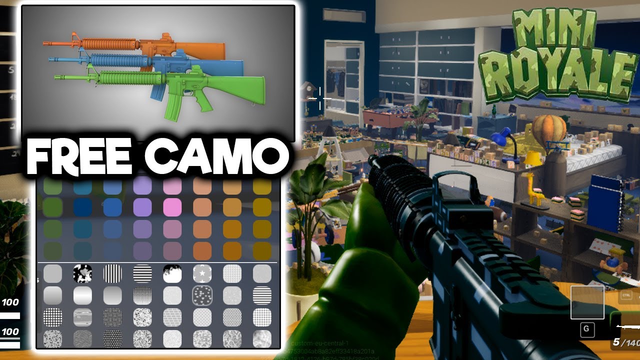 How to get the FREE Camo in MINI ROYAL - code for the skins and where to type it - YouTube